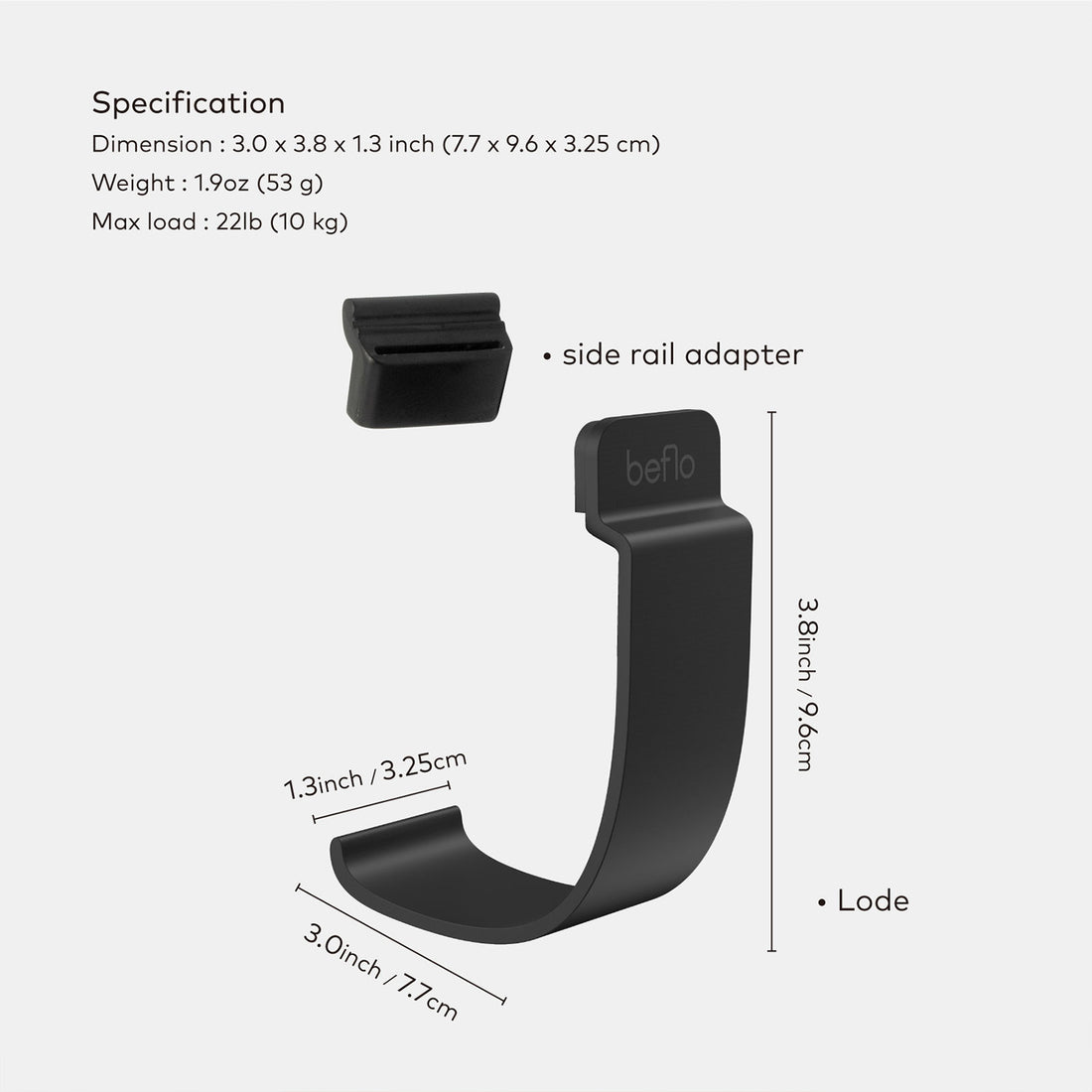 Lode - Desk Hook | Desk Side Rail Hanging Hook | Beflo – beflo